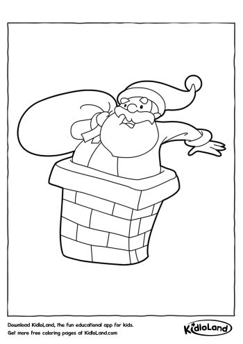 Santa In A Chimney Coloring Page | Free Printables For Your Kids ...