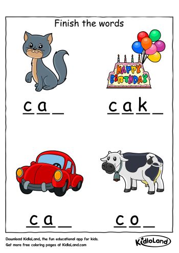 Download Free Finish The Words 2 and educational activity worksheets ...