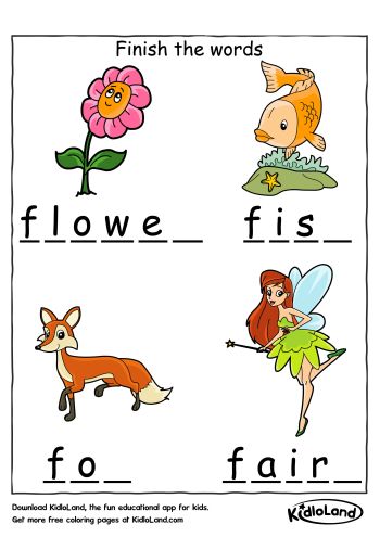 Download Free Finish The Words 4 and educational activity worksheets ...