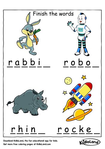Download Free Finish The Words 5 and educational activity worksheets ...